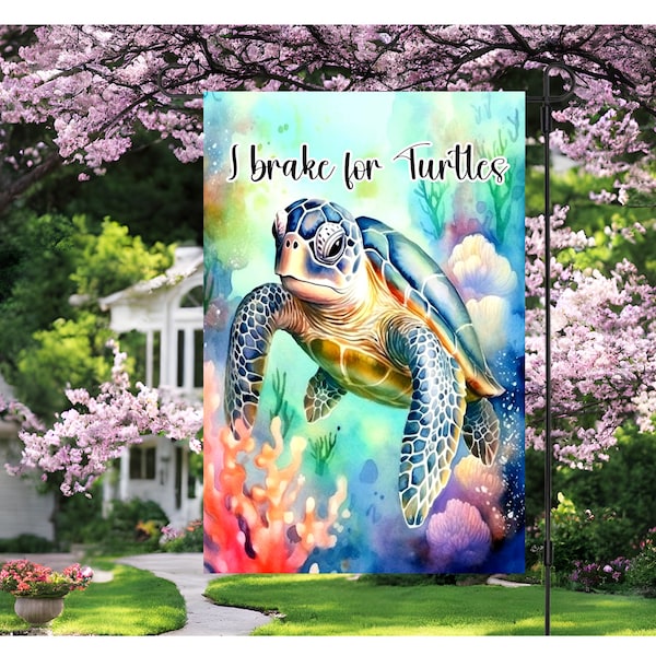 Sea Turtle Garden Flag - Etsy