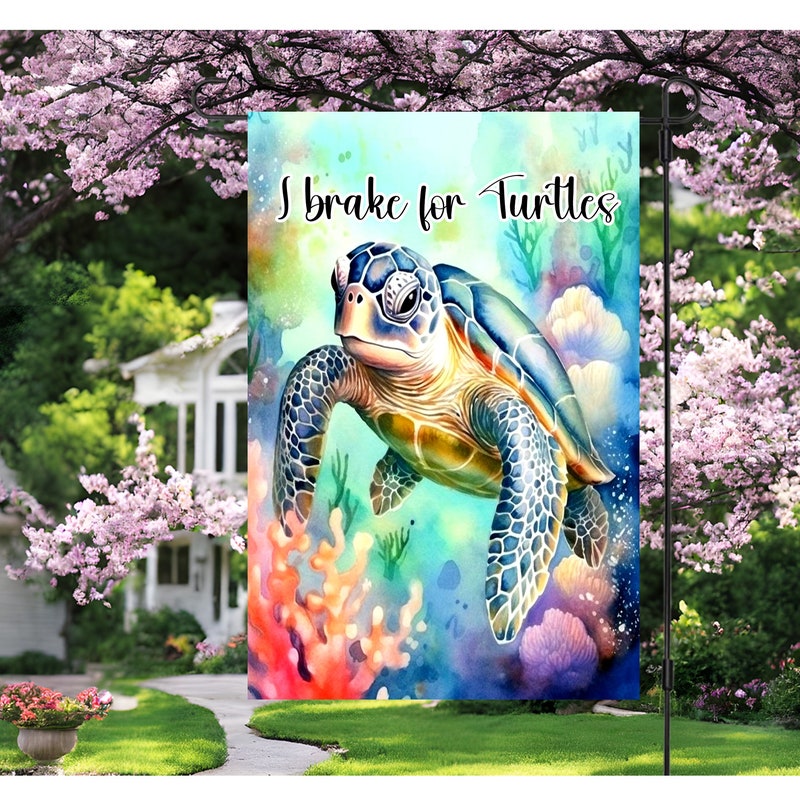 Sea Turtle Garden Flag - Etsy