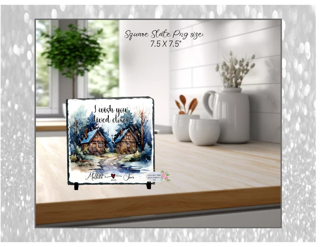 Mother and Son I Wish We Lived Closer Slate, 7.5x7.5, Sublimation ...