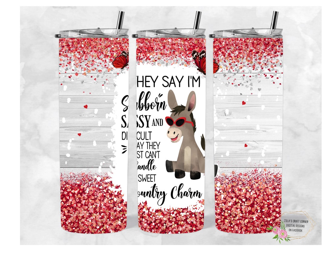 Sassy Donkey 20oz Tumbler Wrap: Funny Animal Design (digital PNG) - Etsy