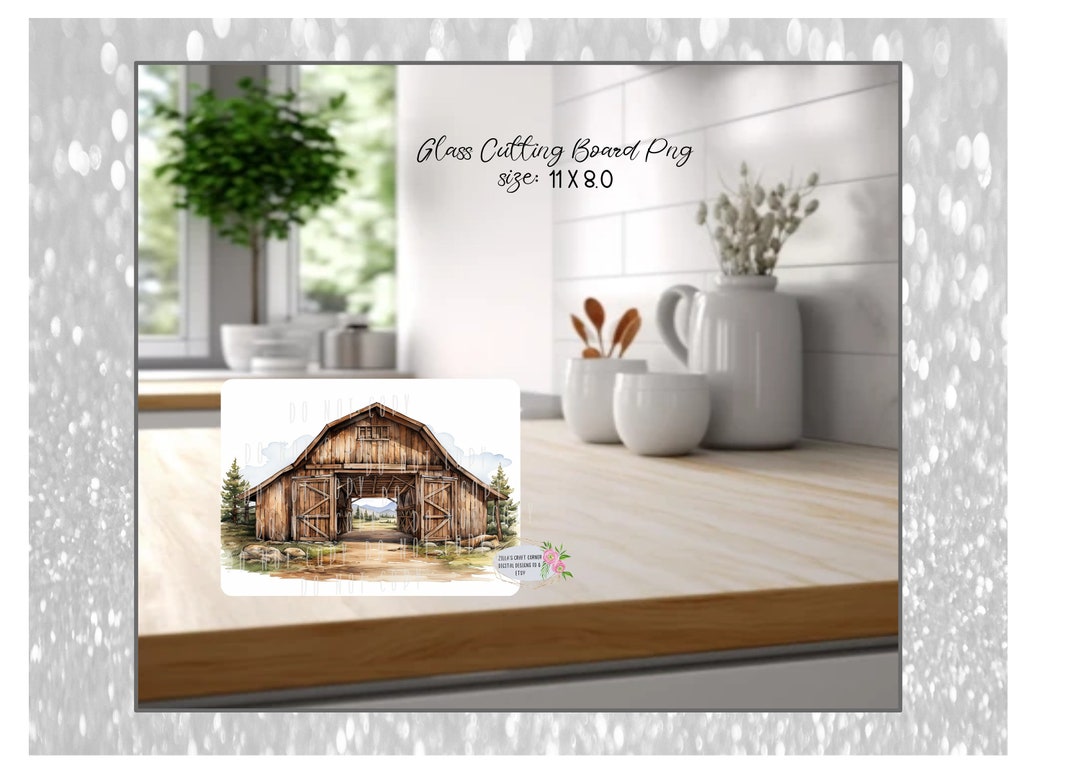 Country Barn Cutting Board PNG: Rustic Kitchen Decor (digital Download ...