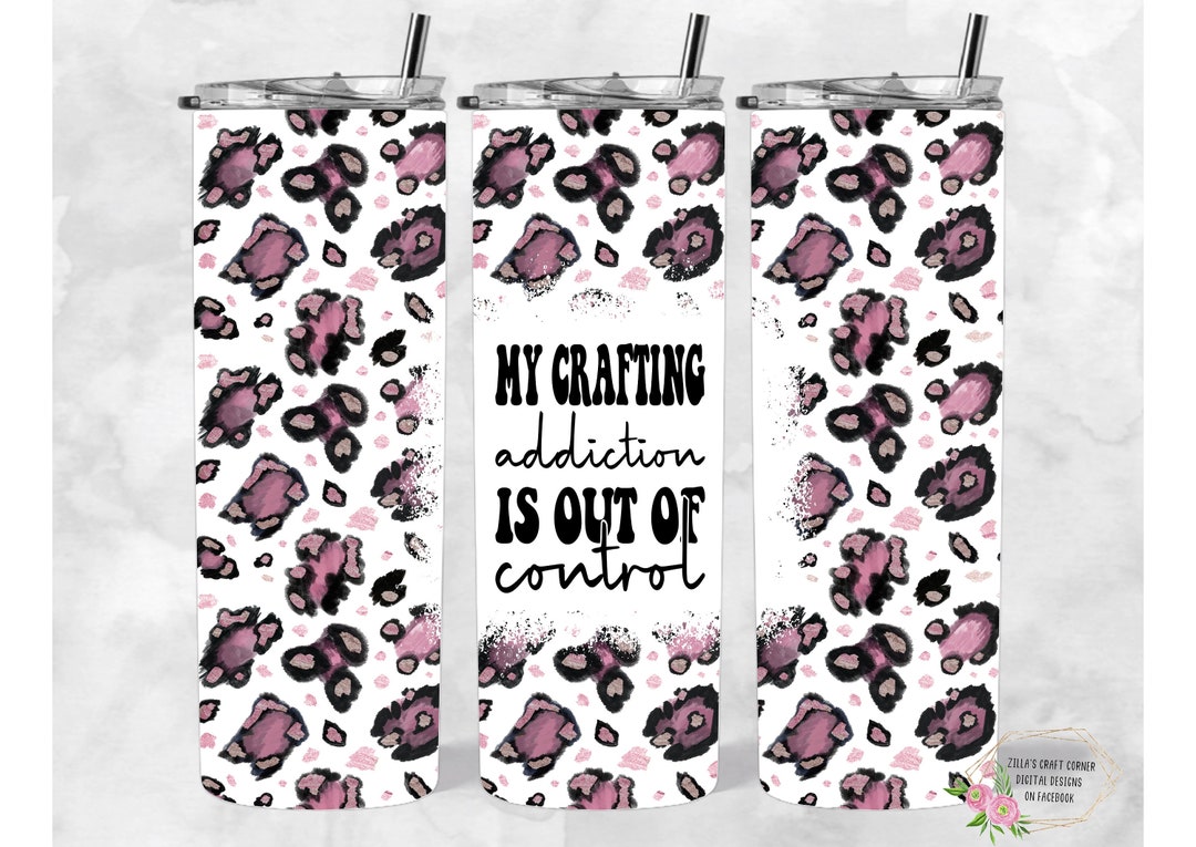 Crafting Addiction Tumbler Wrap: Leopard Glitter PNG (digital Download ...