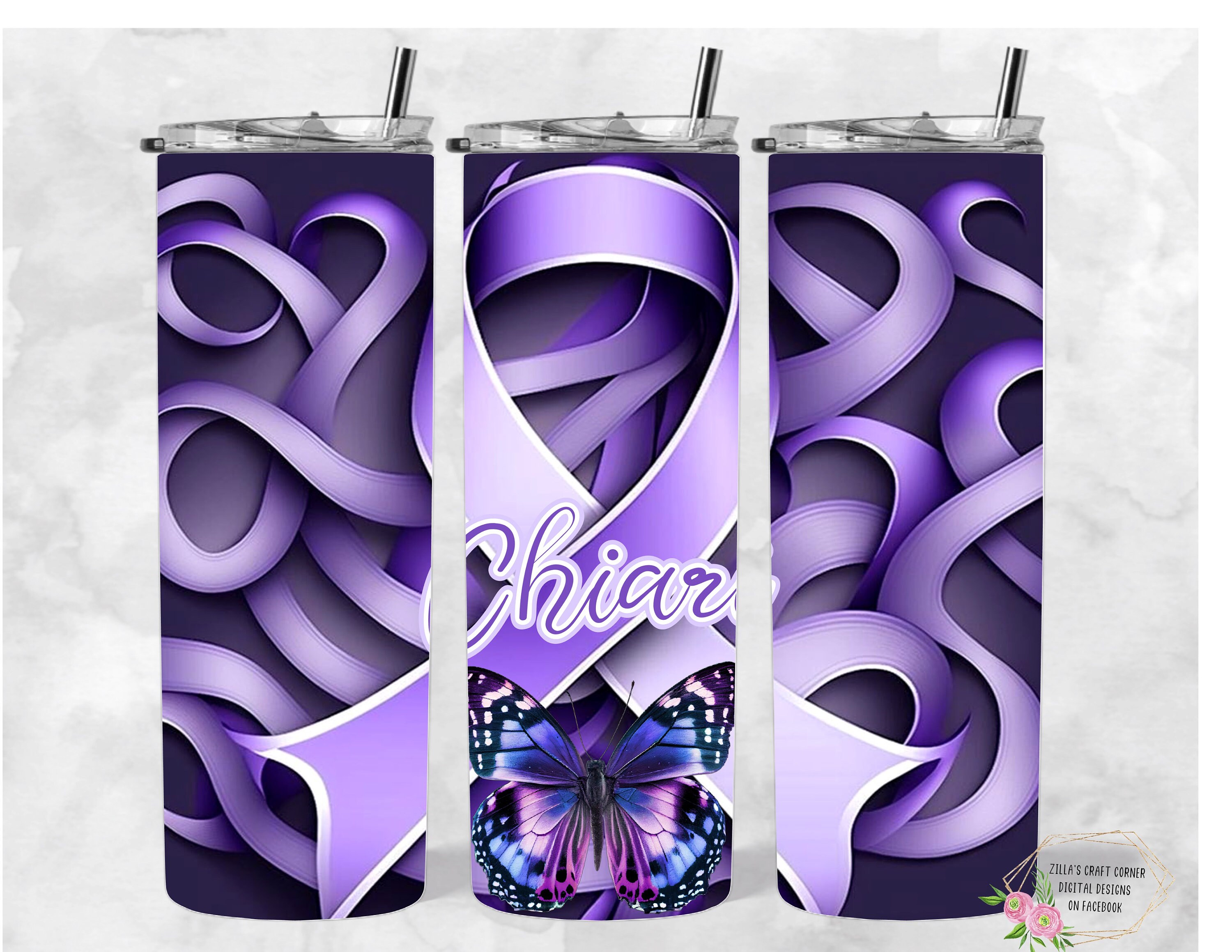 Chiari Awareness Ribbon 20oz Tumbler, PNG, Sublimation Design Template ...