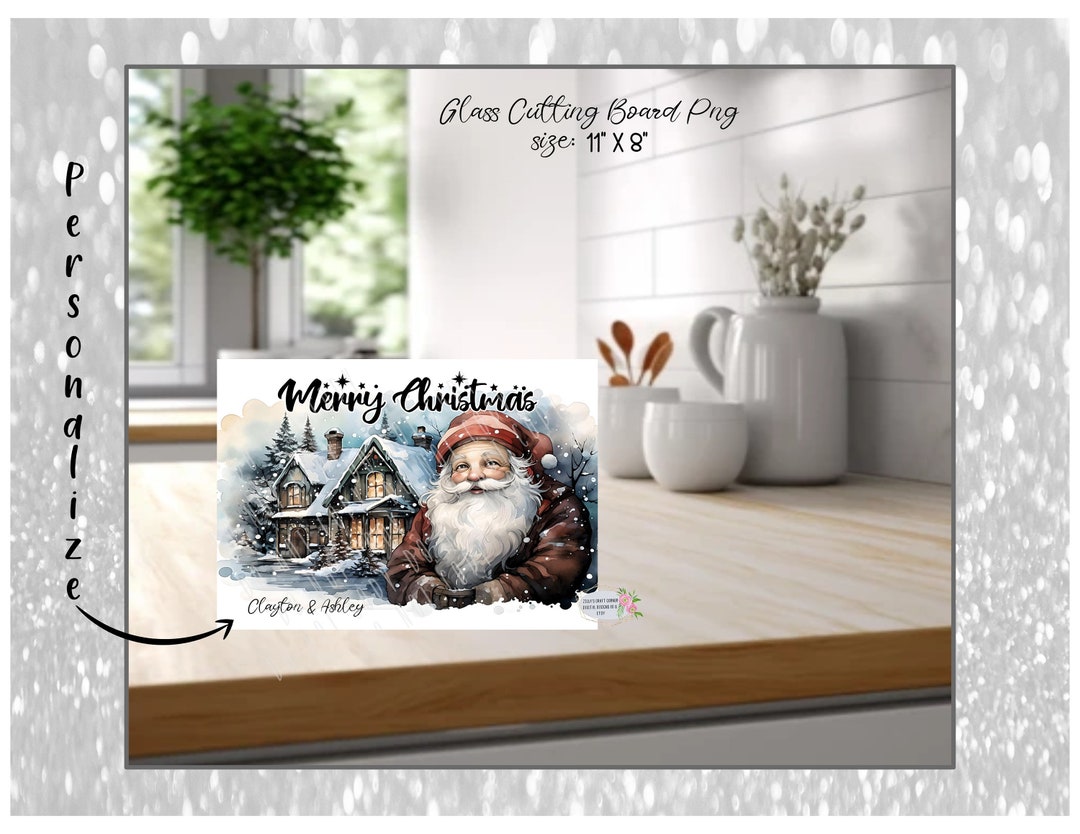 Glass Cutting Board Sublimation - Santa Merry Christmas 11X8 Inch (can ...