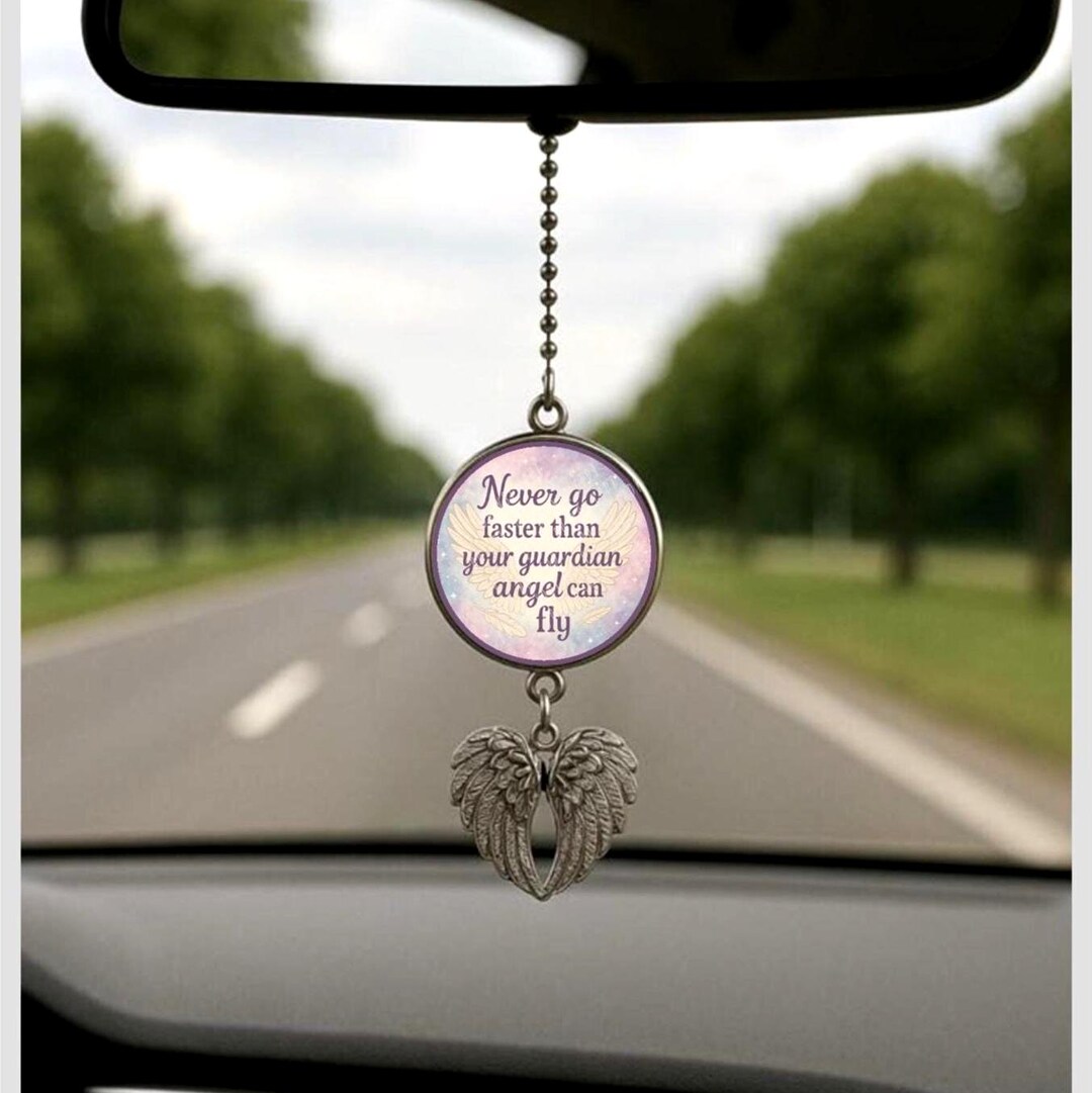 Guardian Angel Car Charm: Inspirational Quote, Angel Wings (PNG Digital ...