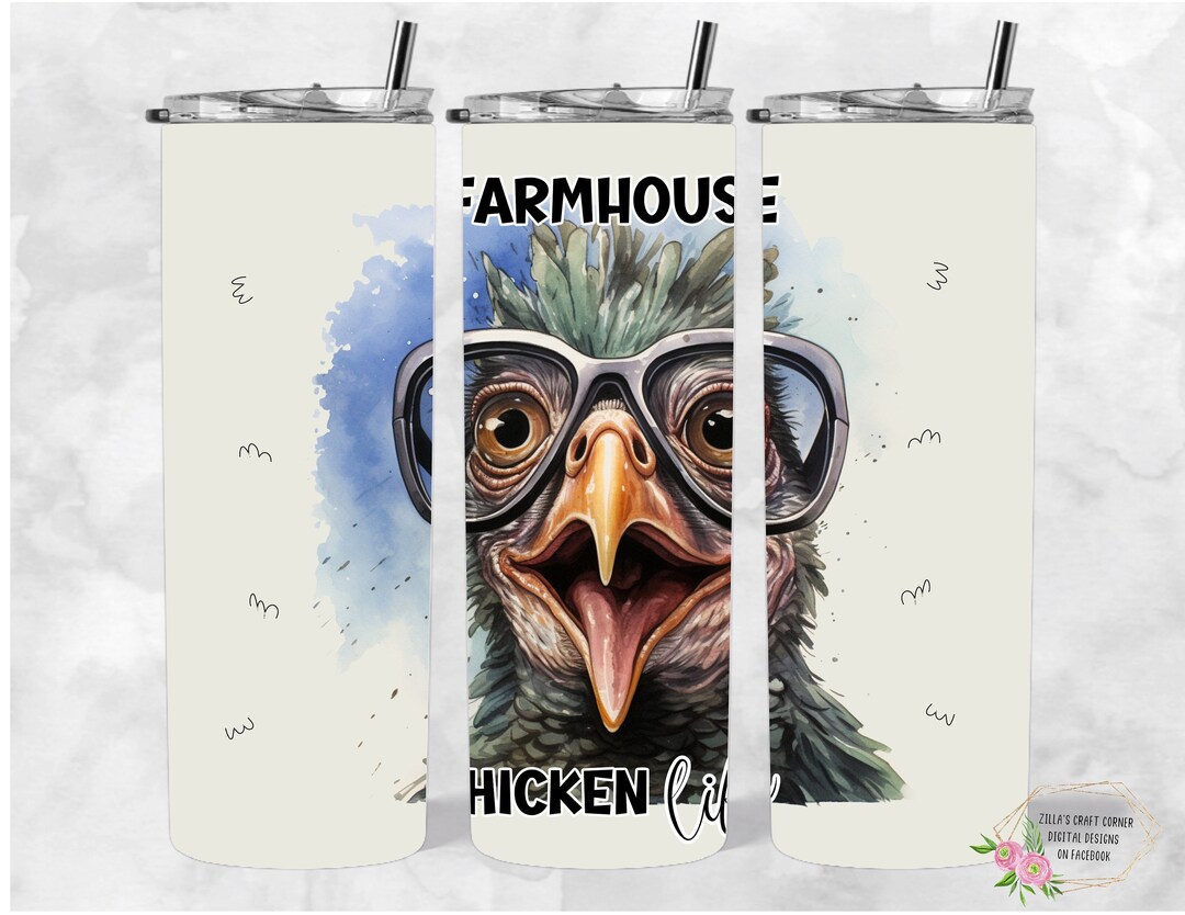 Funny Chickens Expressing Themselves 20oz Tumbler Wrap, PNG, Seamless ...
