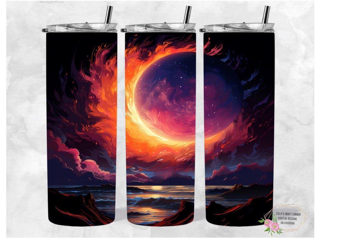 Eclipse Tumbler Wrap: 20oz Skinny Sublimation Design (digital Download ...