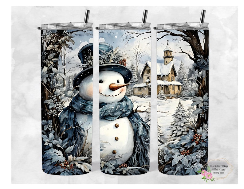 Mr. Freezy Snowman 20oz Tumbler Wrap: Winter Wonderland (PNG Digital ...