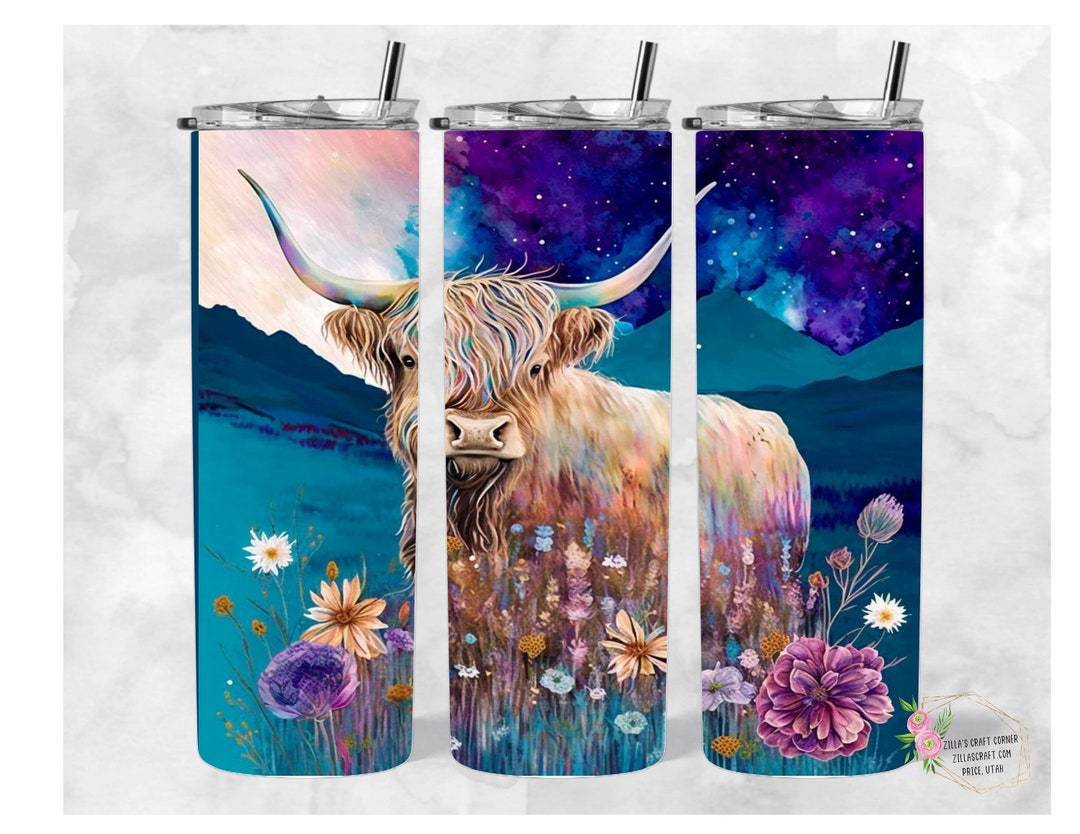 Highland Cow Alcohol Ink 20oz Tumbler Wrap (PNG Digital Download) - Etsy