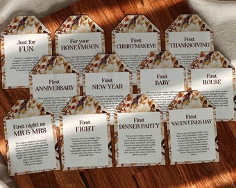 Marriage Milestone Wine Basket Tags A Year of Firsts Wine Gift Basket ...