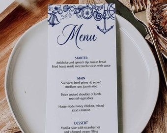 Nautical Menu Template - Etsy