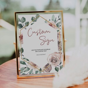 Dusty Rose Wedding Custom Sign for Whimsical Wedding Decor 075PF-CUSI ...
