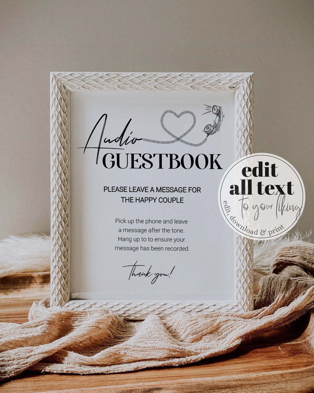 Audio Guest Book Sign Leave a Message After the Tone Voicemail ...