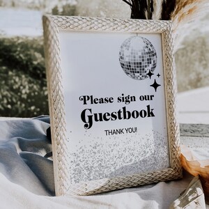 Disco Baby Shower Signs for 70s Themed Retro Party | Mimosa Bar, Cards ...