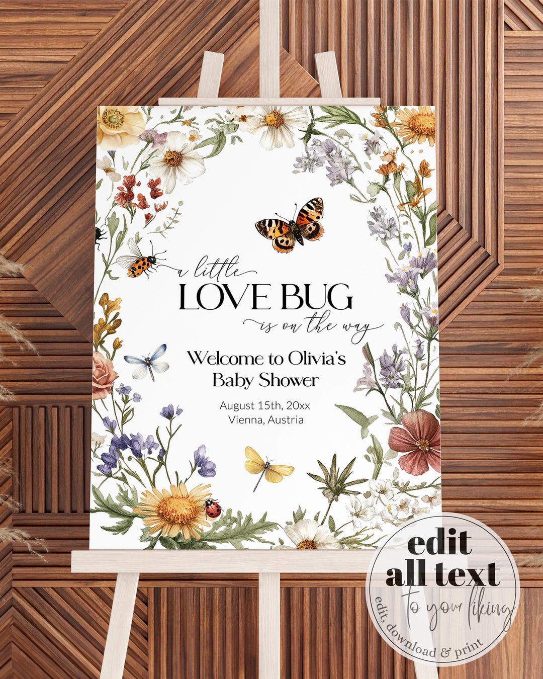Wildflower Love Bug Welcome Sign A Little Lovebug is on the Way ...