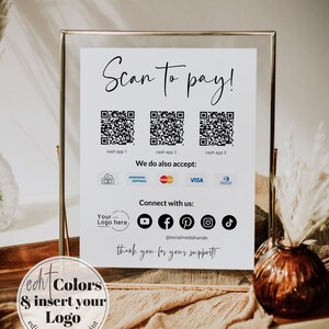 Small Business QR Code Sign | Scan-to-pay Template With Multiple ...