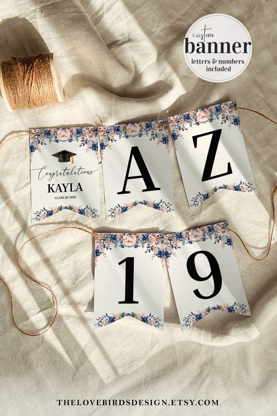 Editable Graduation Party Decor Banner Template, Grad Party Decorations ...