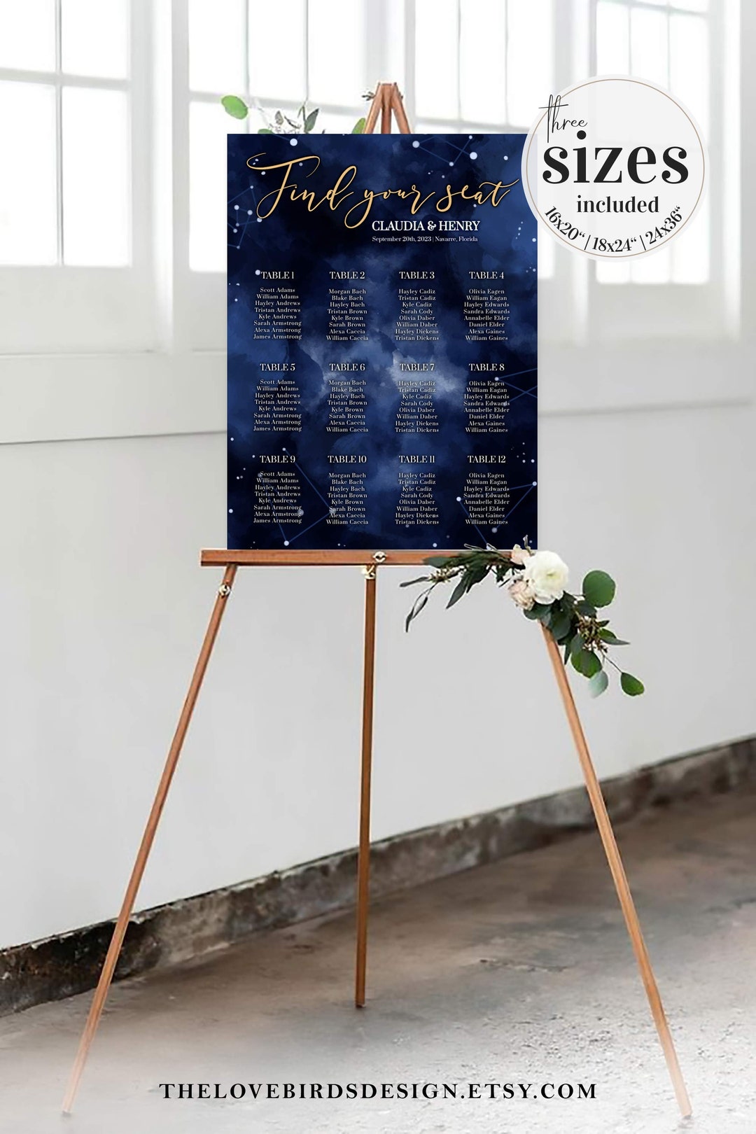 Celestial Wedding Seating Chart Template Printable Sign - Etsy