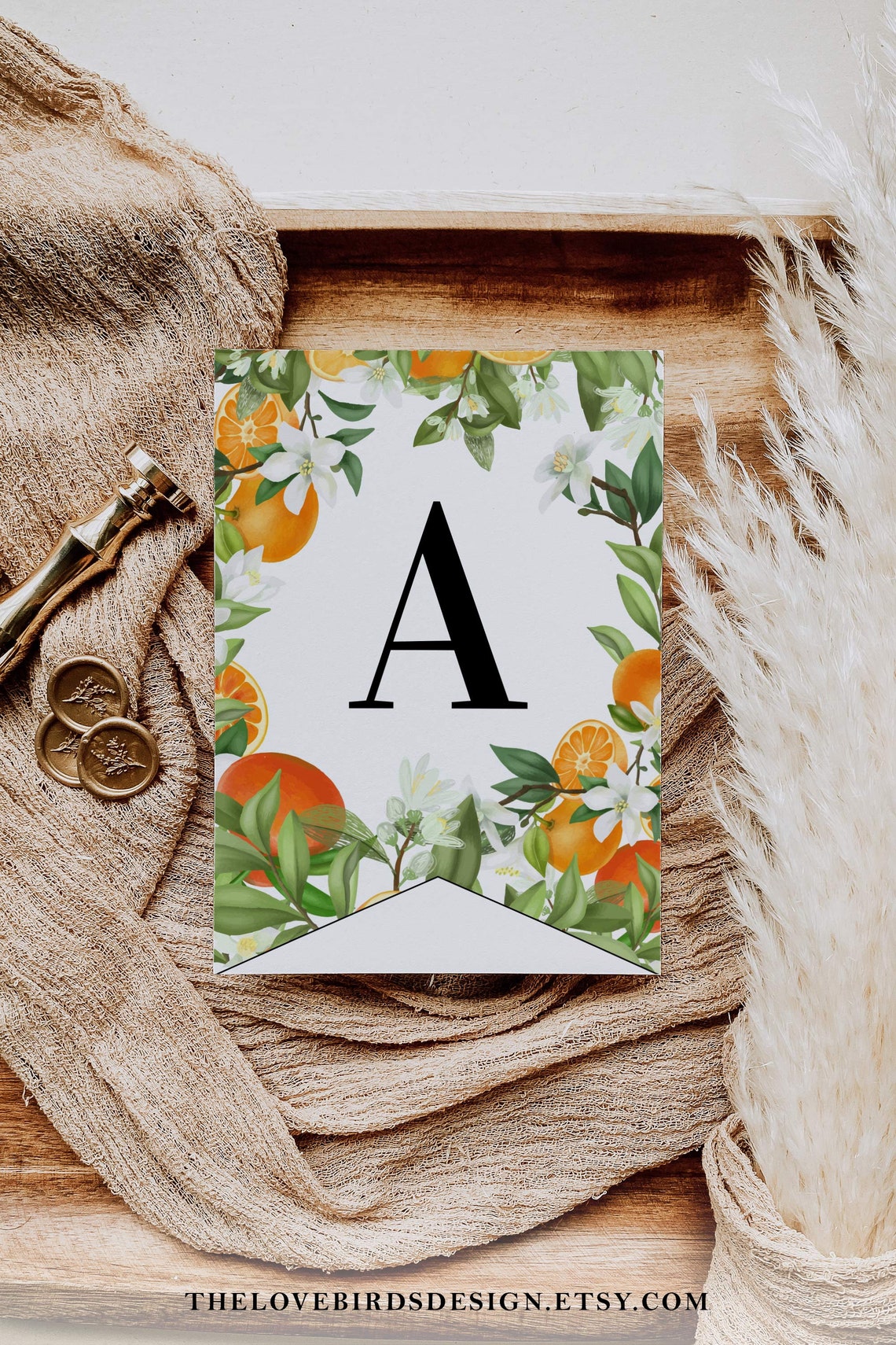 Cutie Orange Printable Paper Banner Template DIY Garland - Etsy