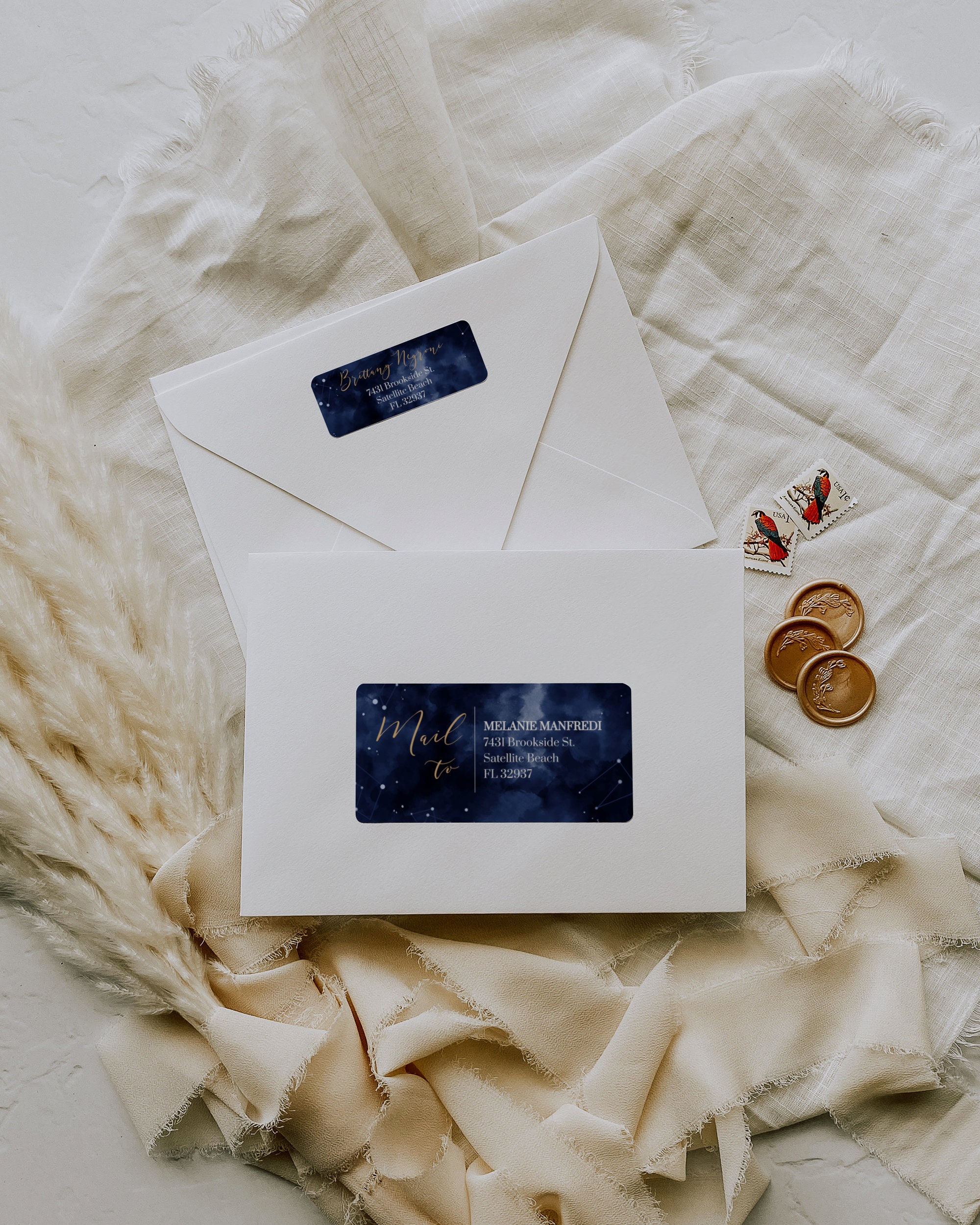 Wedding Guest Address Labels for Celestial Wedding Invitation - Etsy