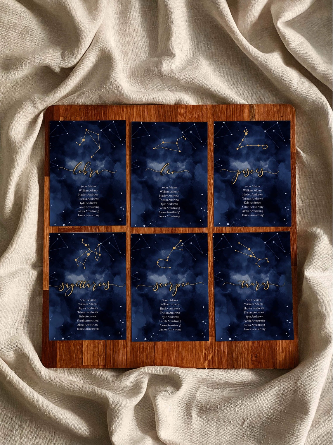 Celestial Wedding Decor Constellation Seating Chart Cards With - Etsy