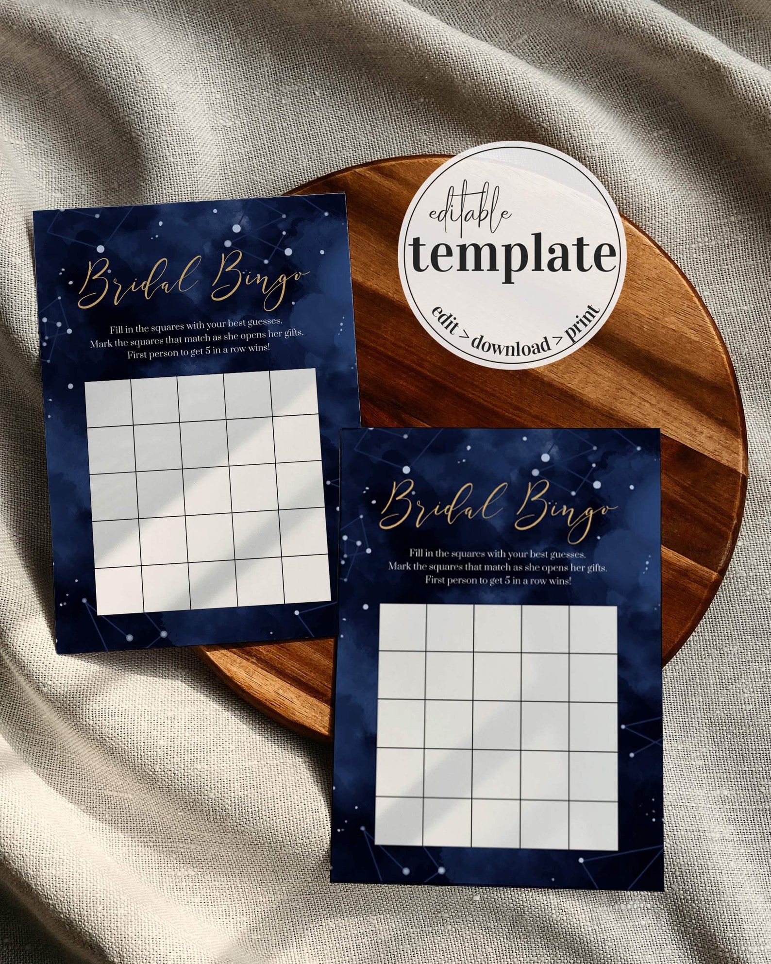 Celestial Bridal Shower Bingo Card Perfect Bridal Shower Games | Etsy