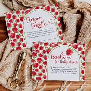 Berry Sweet Baby Shower Invitation, Diaper Raffle Ticket, Books for ...