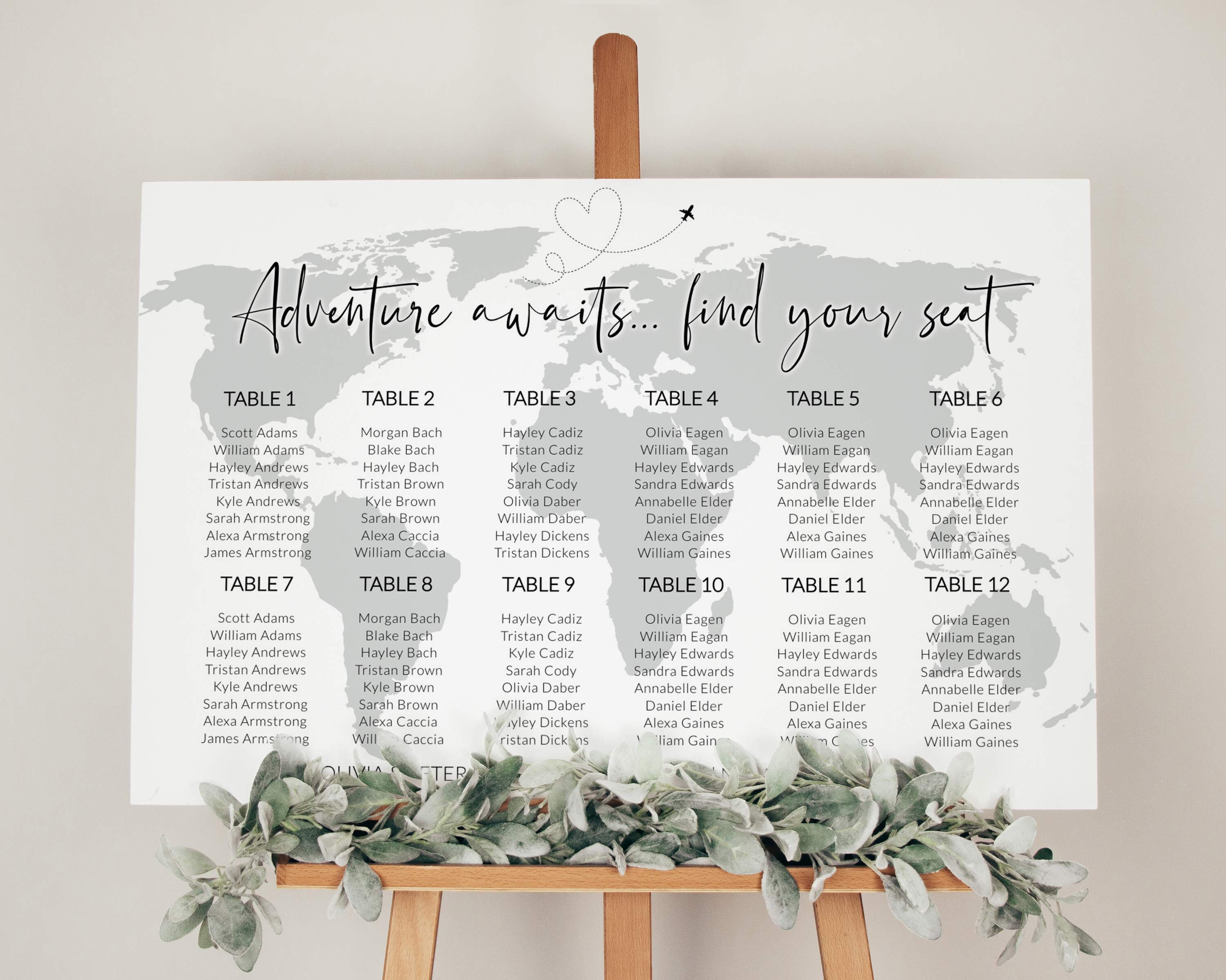 Travel Wedding Seating Chart for Destination Wedding Decor | Etsy