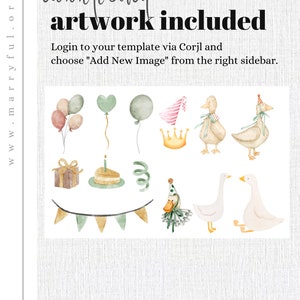 One Silly Goose Welcome Sign, Editable Silly Goose First Birthday ...