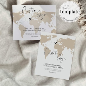 Travel Themed Wedding Sign, Custom Wedding Signage for Destination ...