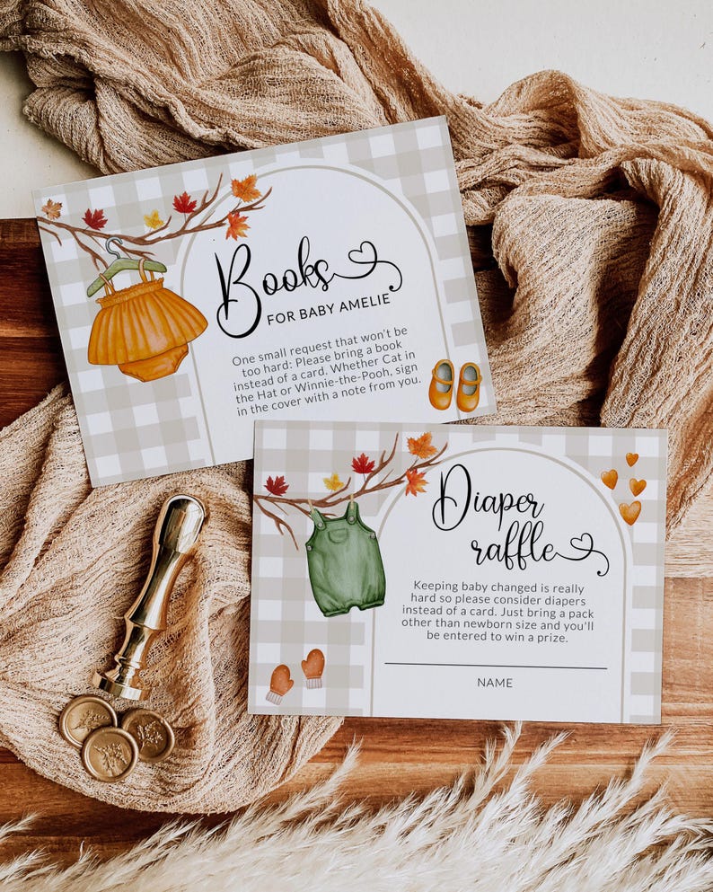 Autumn Baby Shower Invitation Template, Falling in Love Gender Neutral ...