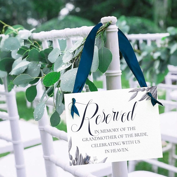Wedding Memorial Sign Reserved for Someone in Heaven - Etsy