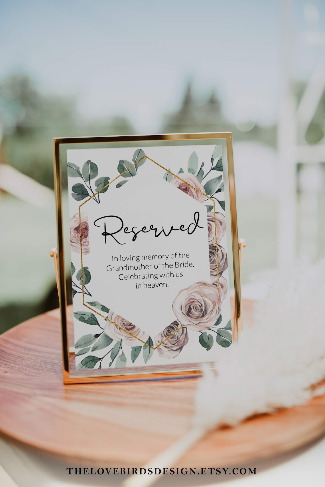 Wedding Memorial Sign Reserved for Someone in Heaven Save | Etsy