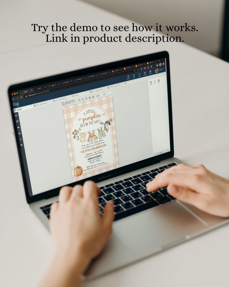 Orange Pumpkin Baby Shower Invitation Suite, Fall Cutie Pie Clothesline ...