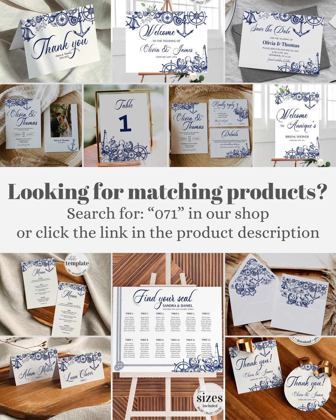 Nautical Table Numbers Template, Beach Wedding Reception, Bridal Shower ...