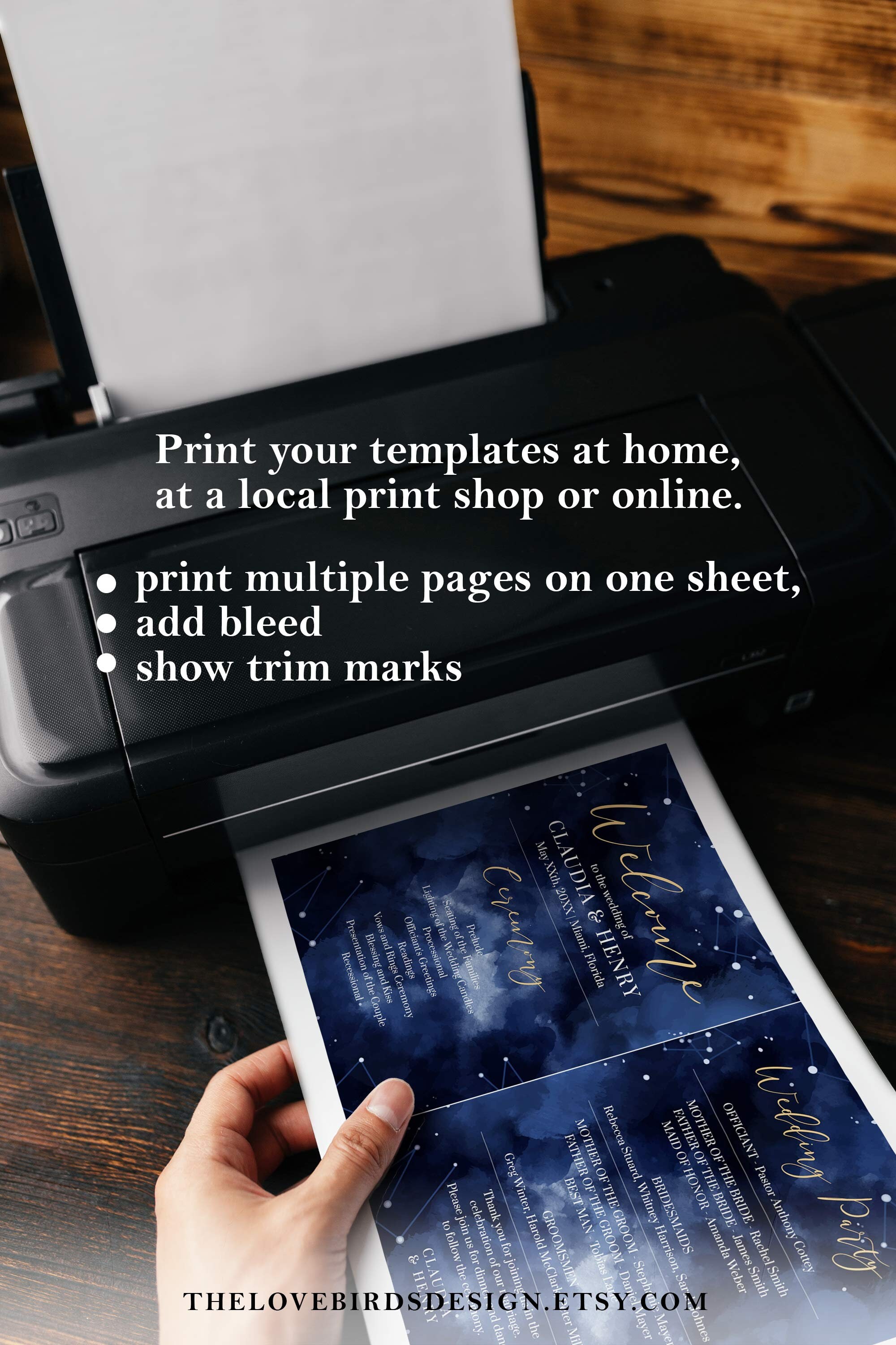 Celestial Starry Night Wedding Program Template Moon Wedding - Etsy Canada