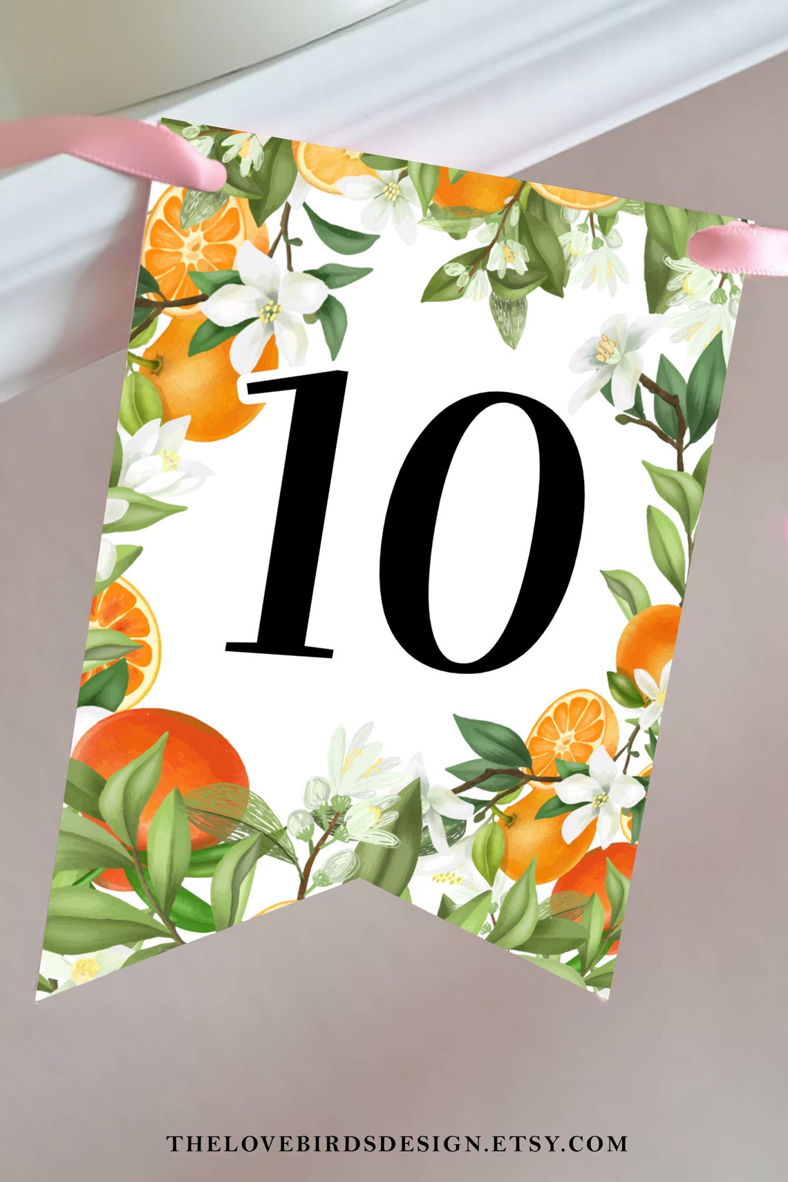 Cutie Orange Printable Paper Banner Template DIY Garland - Etsy