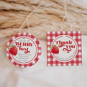 Thank You Berry Much Themed Party Favor Tags Sticker, Berry Best ...