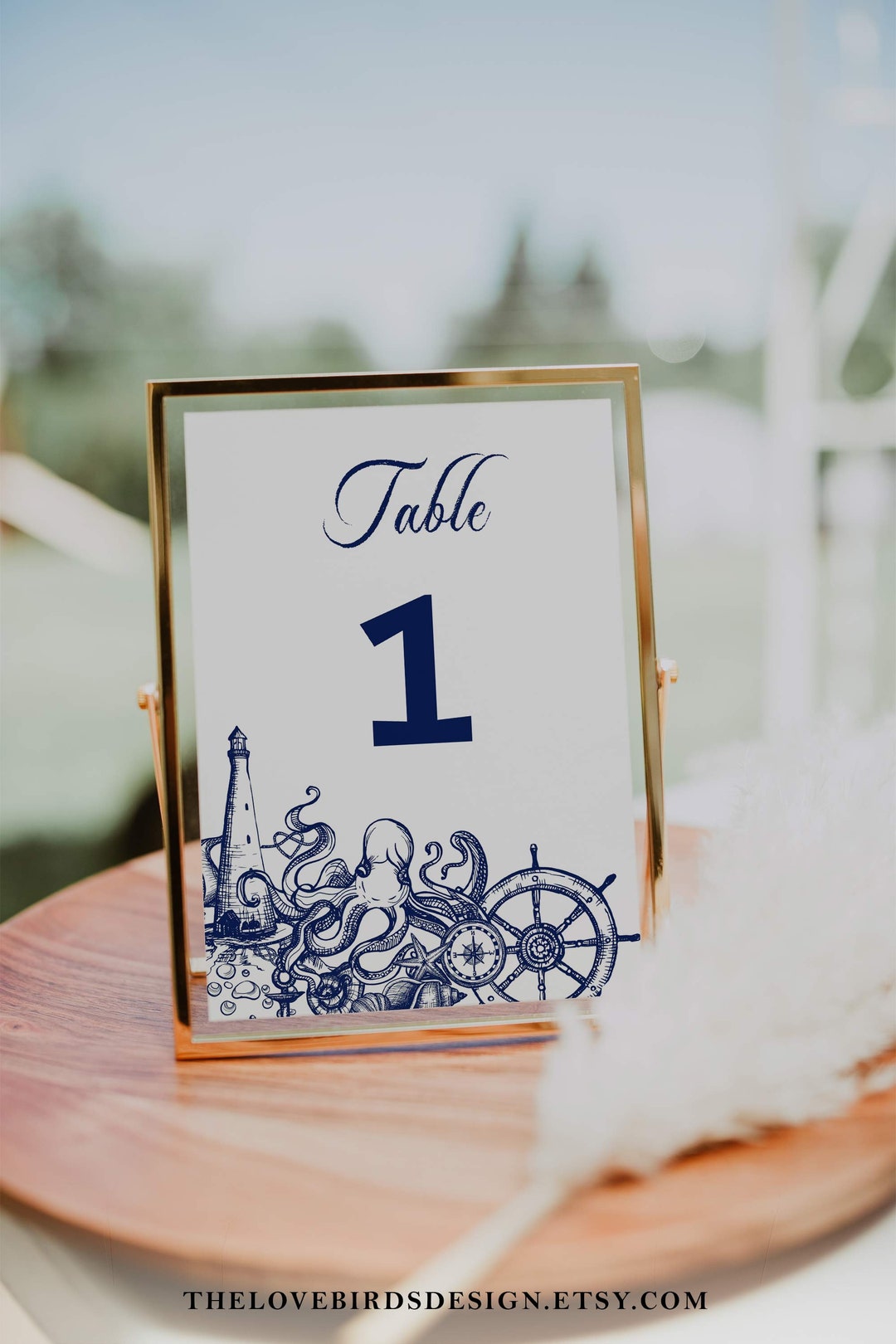 Nautical Table Numbers Template for Wedding Bridal Party or Baby Shower ...
