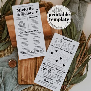 70s Themed Wedding Program Template Infographic Newspaper Programs for ...