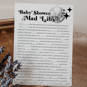 Mad Libs Game for a Groovy Baby Shower With 70s Theme, Disco Ball ...