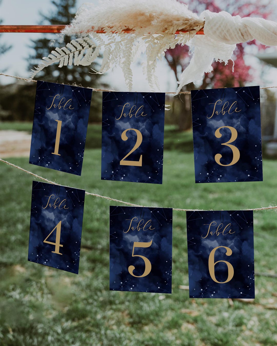 Celestial Table Numbers Template, Starry Night Galaxy Wedding Printable ...