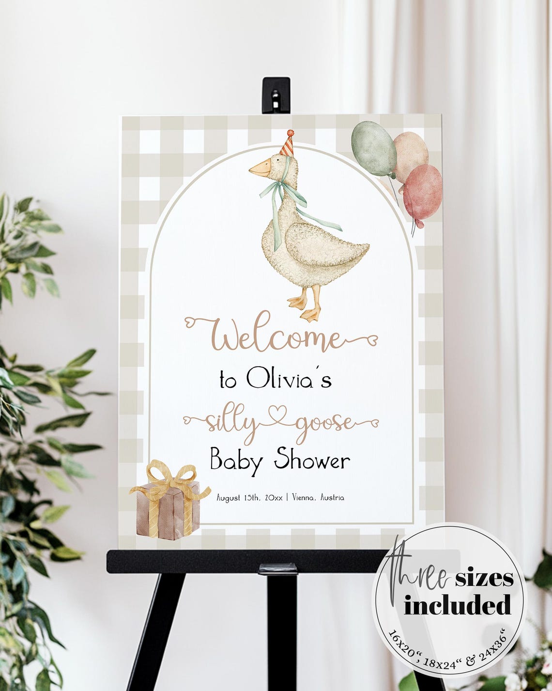 Silly Goose Welcome Sign Template, Cottagecore Baby Shower or First ...