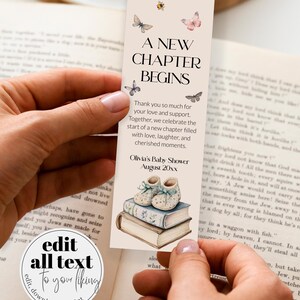 Storybook Baby Shower Bookmark Template, Printable Book Themed Baby ...