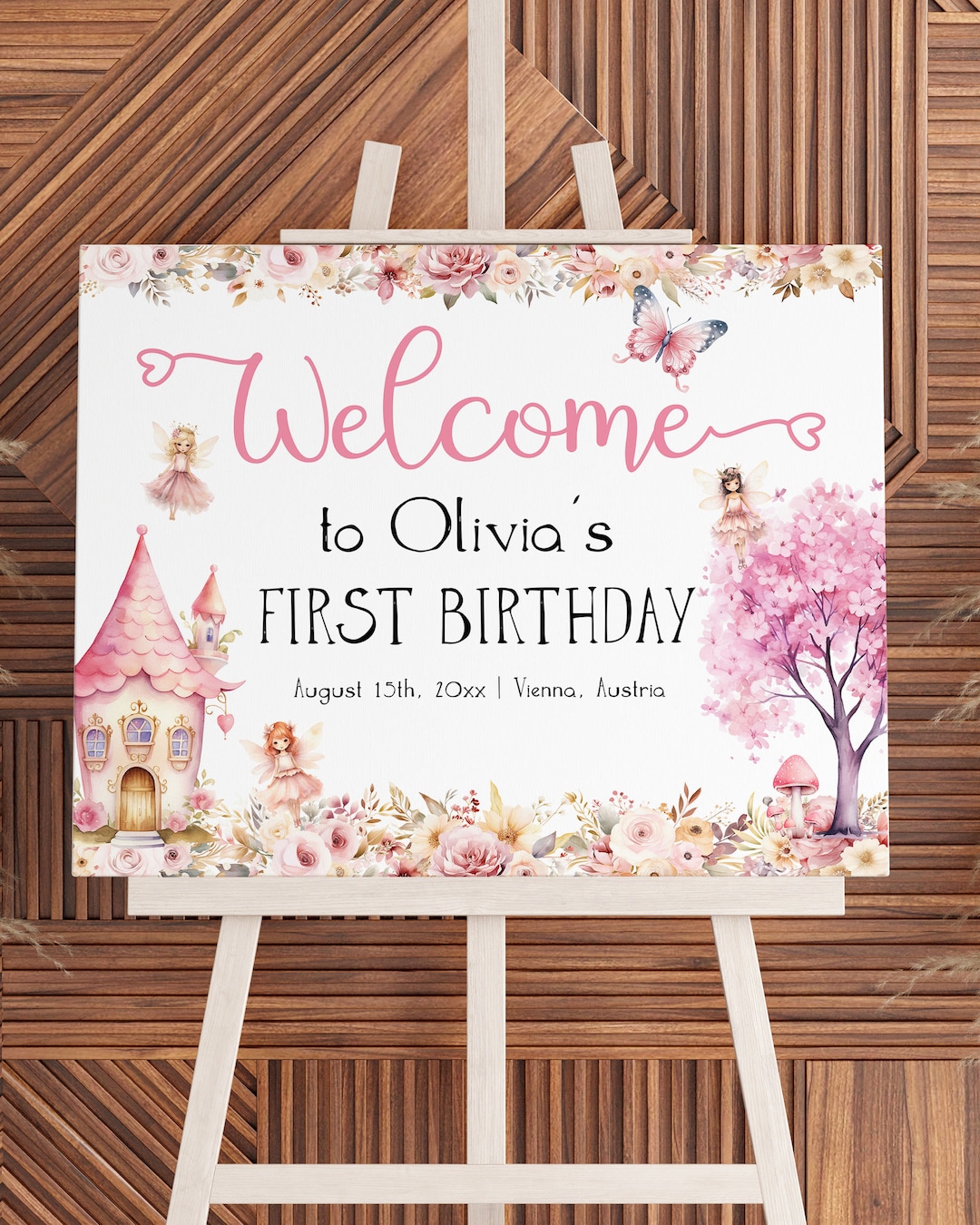 Large Fairy Welcome Sign for Fairytale First Birthday or Butterfly Baby ...