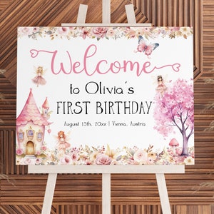 Large Fairy Welcome Sign for Fairytale First Birthday or Butterfly Baby ...