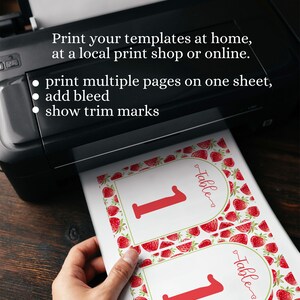 Berry First Birthday Table Numbers Template, Berry Sweet Baby Shower ...