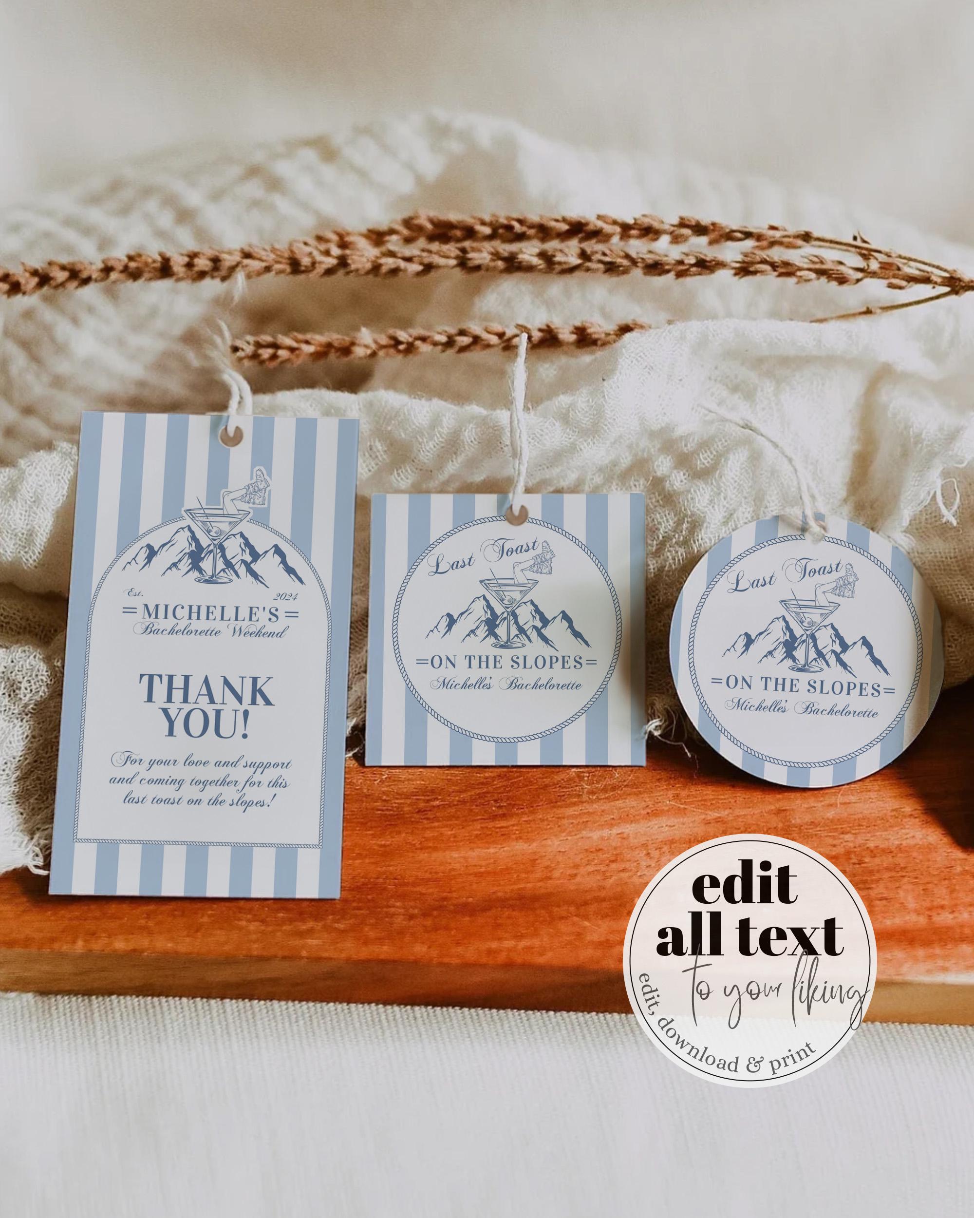 Après Ski Favor Tag Template for Winter Bachelorette Party, Thank You ...