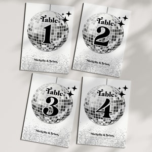 Disco Table Number Templates for Retro Wedding or Groovy Baby Shower ...