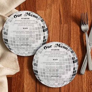 Round Menu Card for Dinner Table or Bar for Any Occasion: Retro Wedding ...